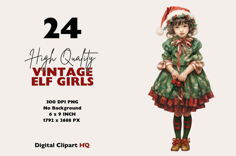 Christmas Elf Girls Clip Art Bundle Santa's Little Helper - Etsy