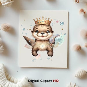 Cute Otter Clipart Bundle Watercolor Tropical Otter Graphics Digital ...