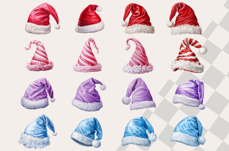 Santa Hat Clipart, Christmas Hat PNG, Festive Holiday Hat Illustration ...