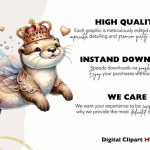 Cute Otter Clipart Bundle Watercolor Tropical Otter Graphics Digital ...