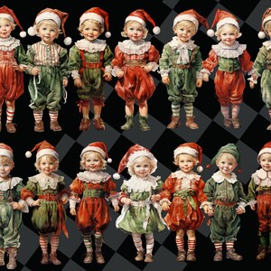 Watercolor Christmas Kids Clipart Bundle, Santa's Little Helper Clip ...