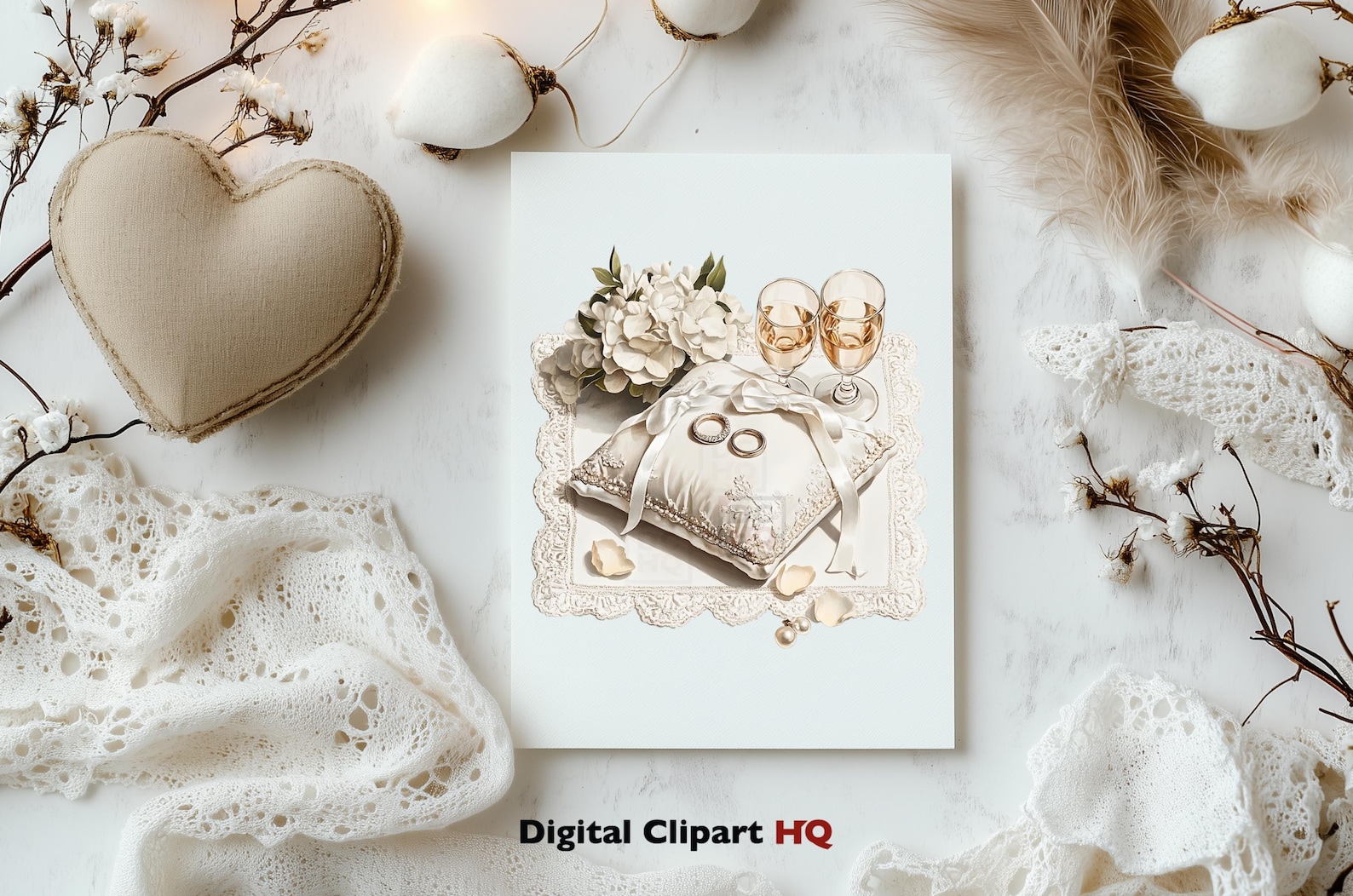 Vintage Wedding Clipart Bundle With Beautiful Bridal Keepsake PNG ...