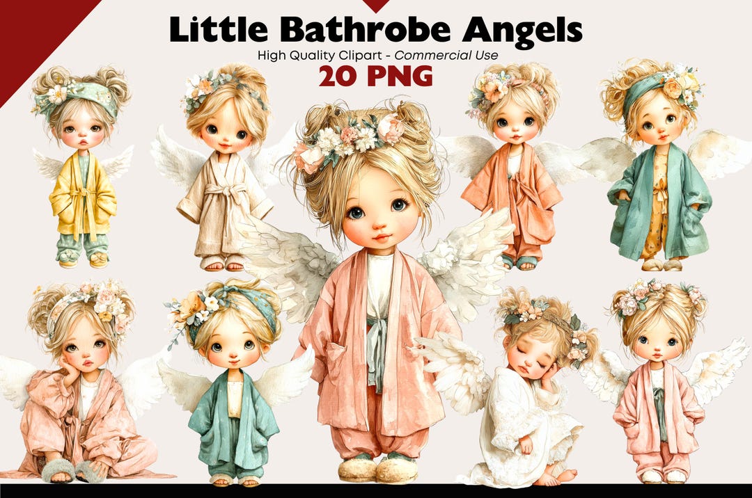 Little Cute Angels Clipart PNG, Cute Baby Angel Illustrations, Cozy ...