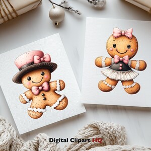 40 Gingerbread Cookie Clipart Bundle Christmas Girl PNG Watercolor ...