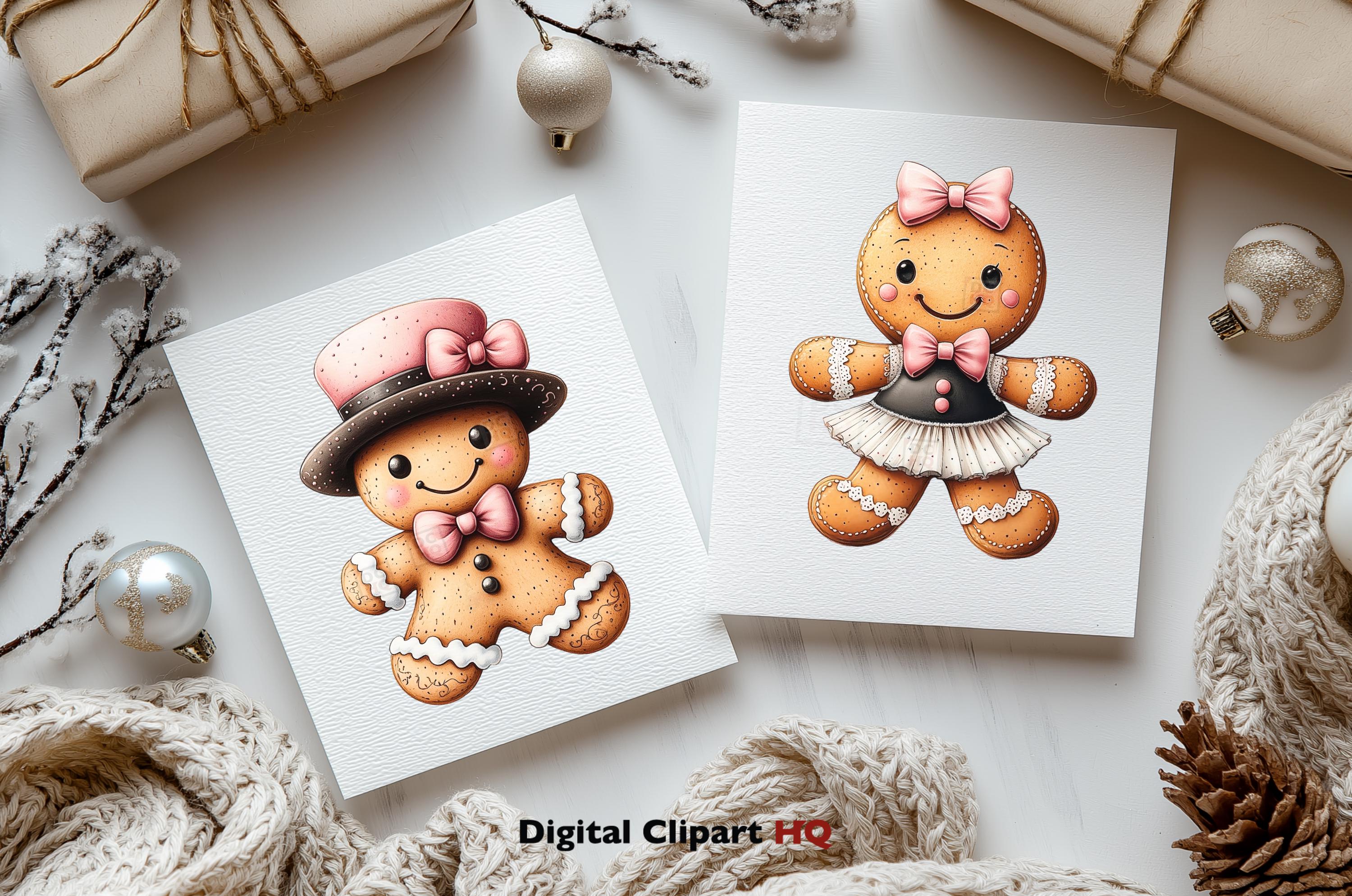 40 Gingerbread Cookie Clipart Bundle Christmas Girl PNG Watercolor ...