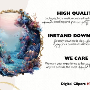 Magical Underwater Clipart Bundle Watercolor Sea Graphics Digital ...