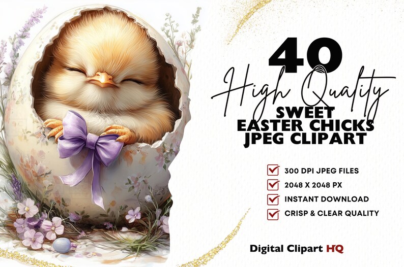 Easter Baby Chicks Clipart PNG JPEG, Spring Egg Chick Illustration ...