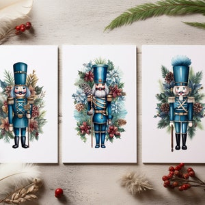 Christmas Nutcracker Clipart Bundle, Blue Nutcrackers Watercolor, Cute ...