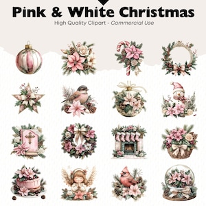 Pink Christmas Clipart Bundle | Holiday Season Clipart | Pink Winter ...