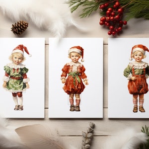 Watercolor Christmas Kids Clipart Bundle, Santa's Little Helper Clip ...