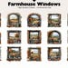 Autumn Farmhouse Window Clipart Bundle Landscape Watercolor Fall Window ...