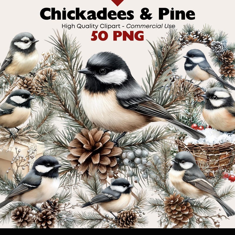 Chickadee Winter Card - Etsy