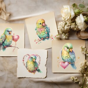 Pastel Birds Clipart Bundle, Parrot PNG, Watercolor Bird Illustrations ...