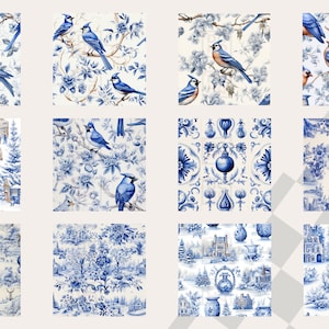 Christmas Delftware Big Clipart Bundle, Vintage Blue Delft Style ...