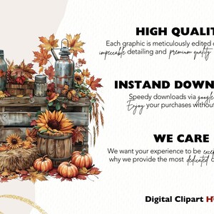 Rustic Autumn Clipart Bundle Watercolor Countryside Graphics Digital ...