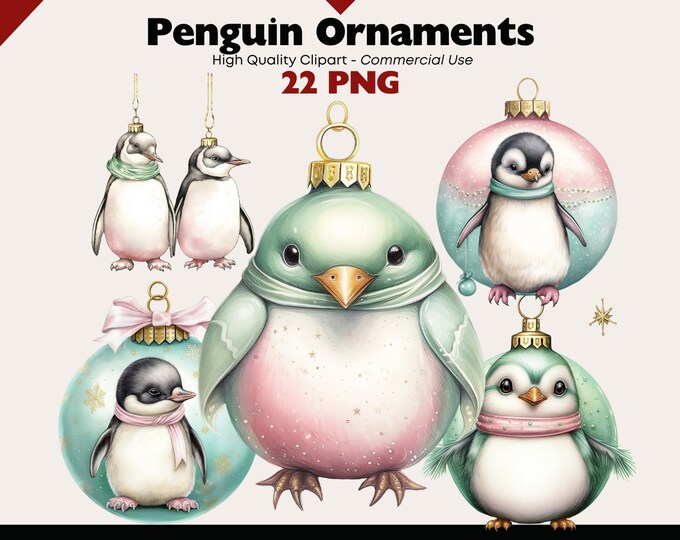 10 Cute Christmas Penguin Clipart PNG – Adorable Holiday Penguin for ...