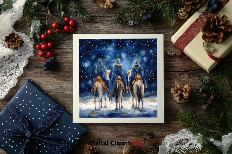 Three Wise Men Scene Clipart Bundle Nativity Scene Graphics Digital ...