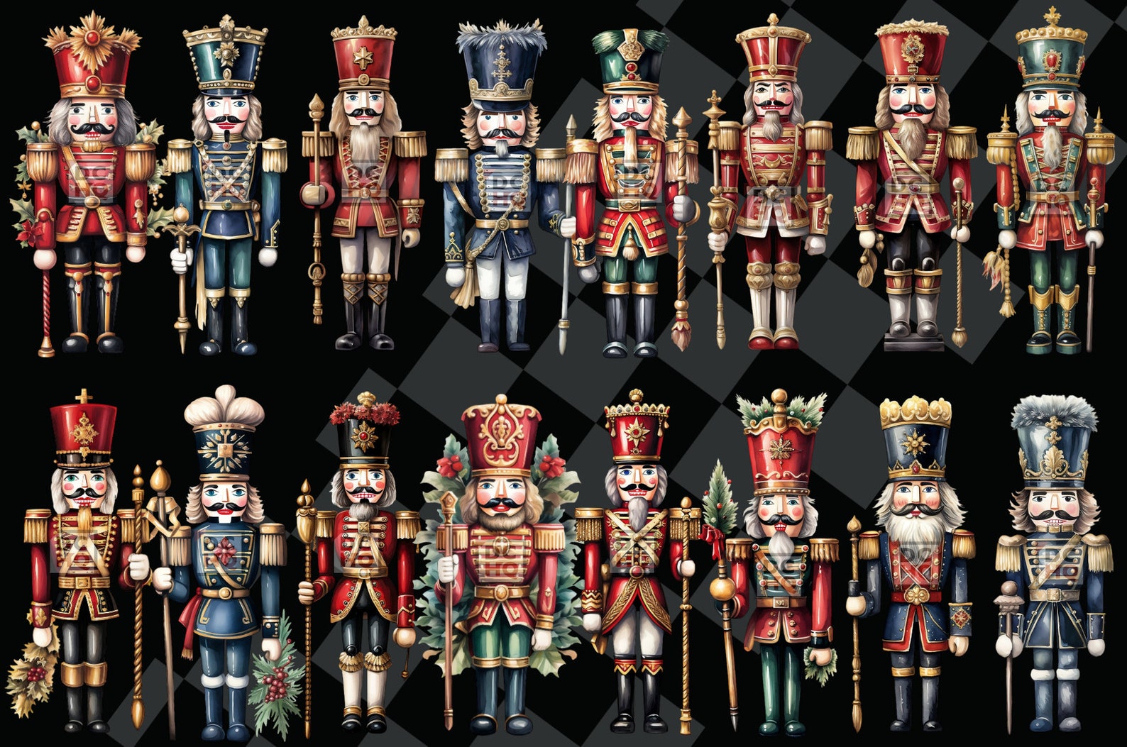 Christmas Nutcracker Clipart Bundle Yuletide Watercolor Cute - Etsy