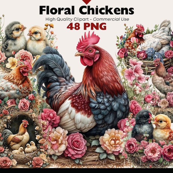 Chicken Watercolor - Etsy