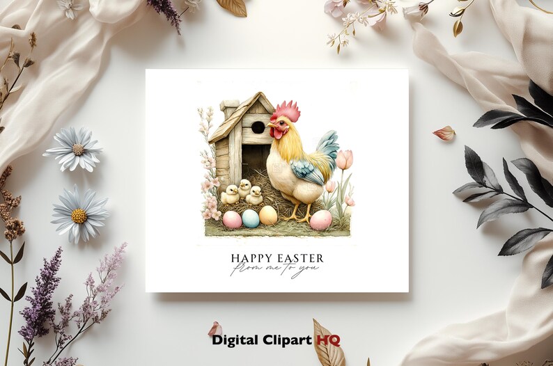 Easter Chicken Coop Clipart, Easter Farm Animals, Spring Chicken Coop ...