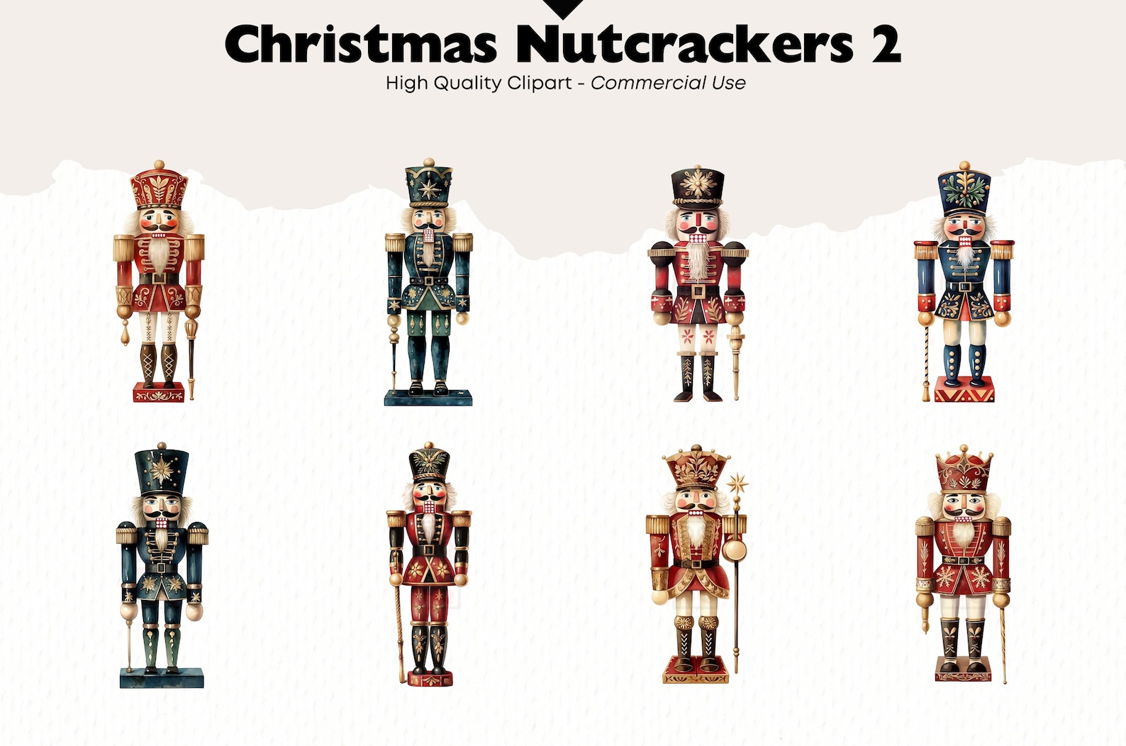 Christmas Nutcracker Clipart Bundle Watercolor Christmas Printable ...