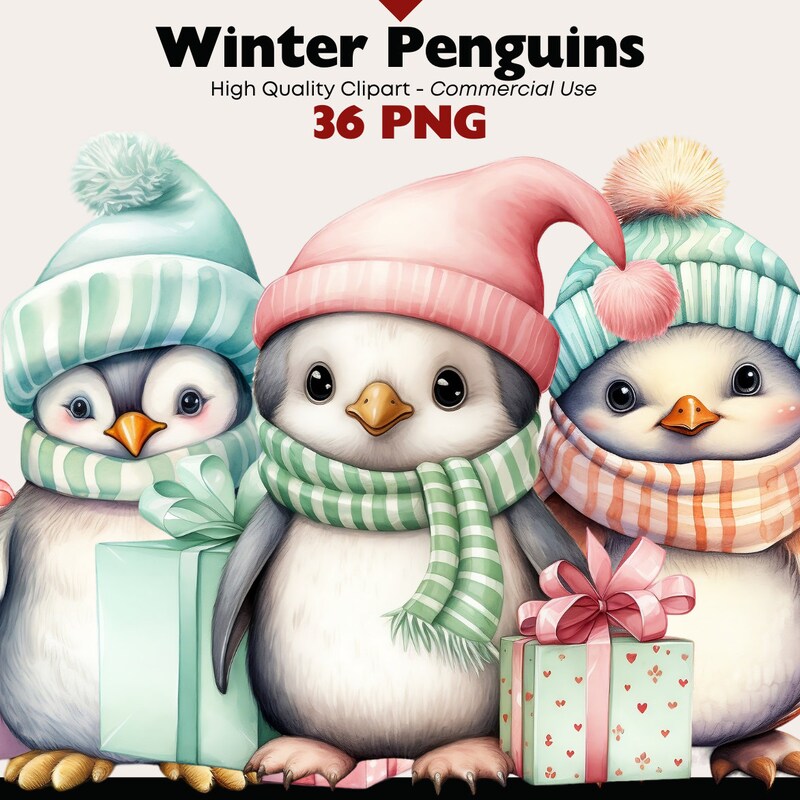 Winter Penguin - Etsy