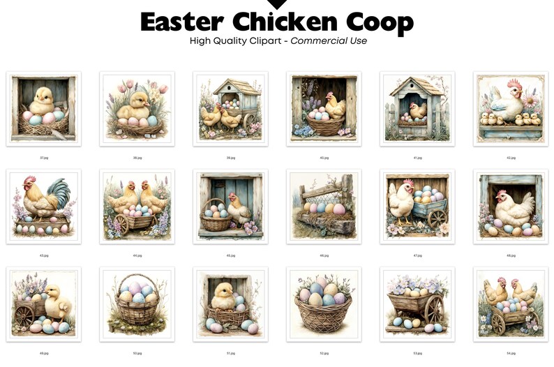 Easter Chicken Coop Clipart, Easter Farm Animals, Spring Chicken Coop ...
