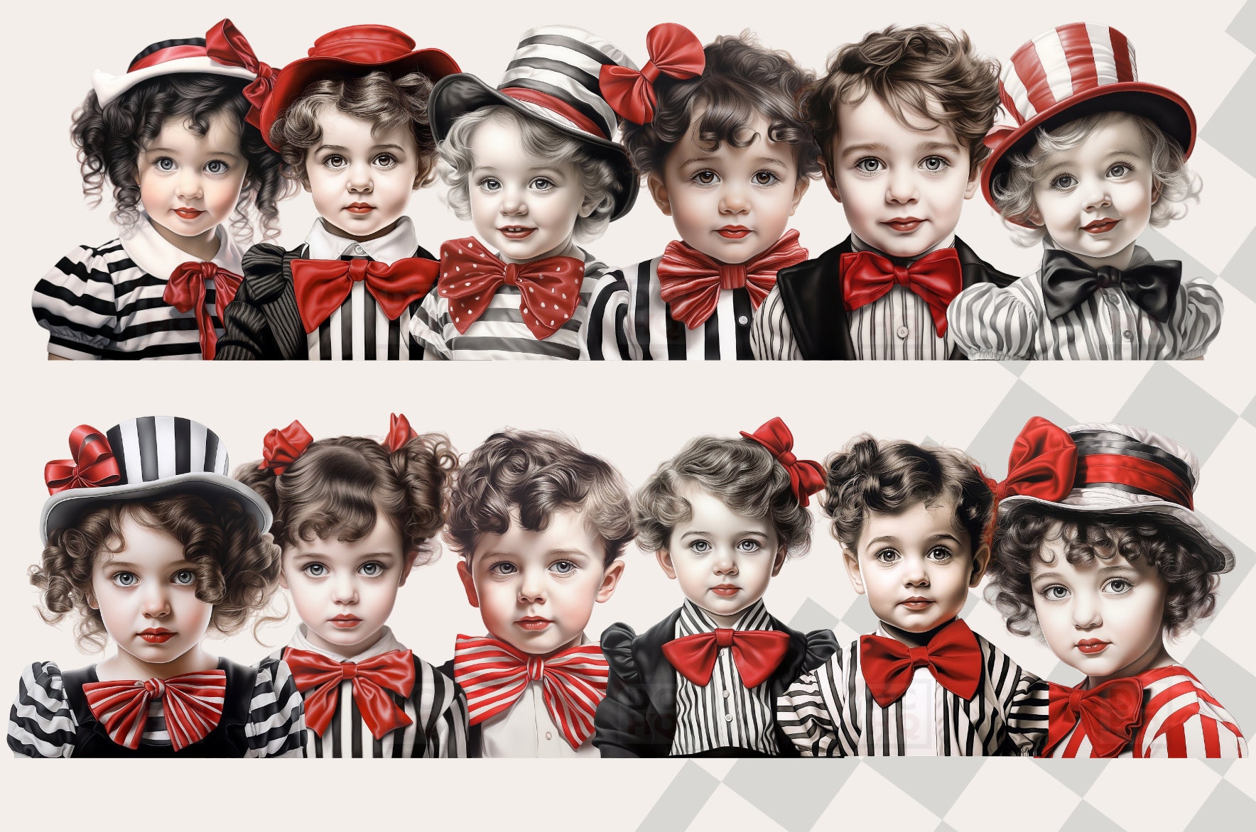 Vintage Kids Clipart Vintage Watercolor Children PNG Retro - Etsy