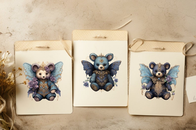 Magical Teddy Bear Clipart Bundle Fantasy Bear Watercolor - Etsy