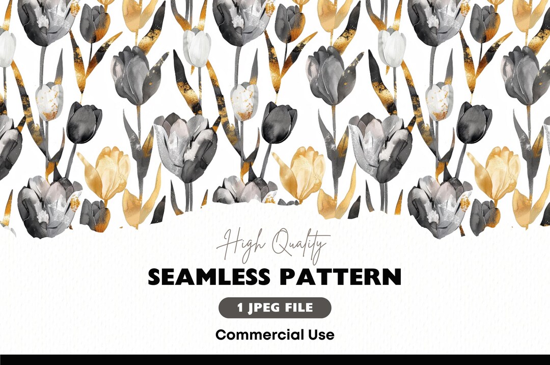 Watercolor Floral Seamless Pattern JPEG Botanical Digital Paper Flower ...