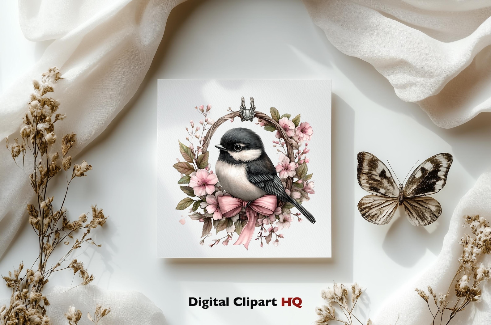 Cherry Blossom Chickadees Clipart – 70 Romantic Spring Bird Pngs for ...