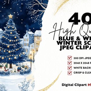 Winter Scenes Clipart Bundle Snowy Landscapes Graphics Digital Download ...