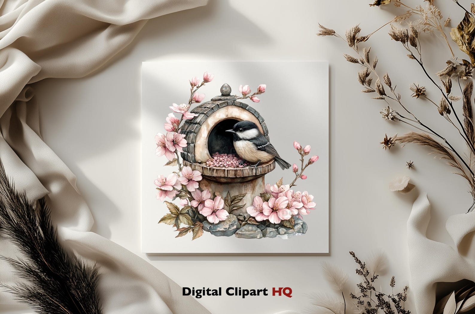 Cherry Blossom Chickadees Clipart – 70 Romantic Spring Bird Pngs for ...