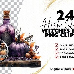 Witches Brew Clipart Bundle Watercolor Magic Potion Graphics PNG ...