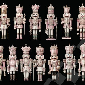Pink Christmas Nutcracker Clipart Set, Yuletide Watercolor, Cute ...