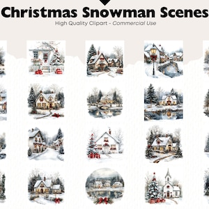 Winter Scenes Clipart Bundle Snowy Landscapes Graphics Digital Download ...