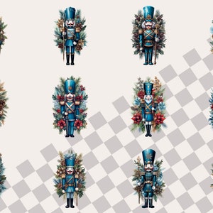 Christmas Nutcracker Clipart Bundle, Blue Nutcrackers Watercolor, Cute ...