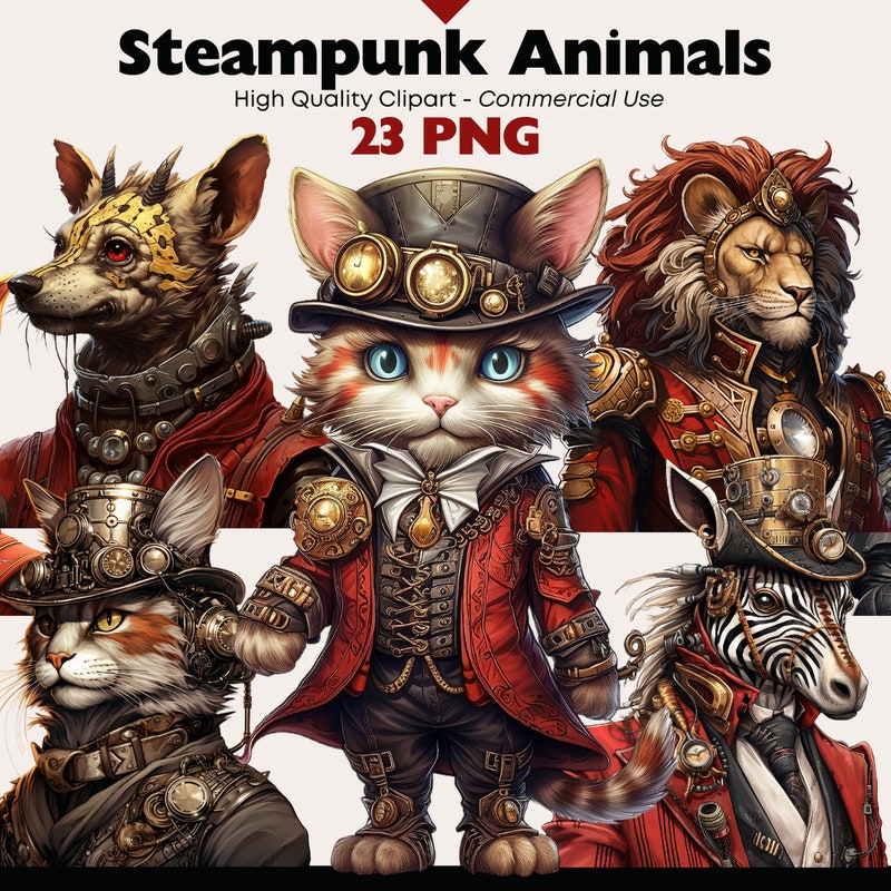 Steampunk Cat Art - Etsy