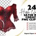 Satin Red Corsets Bundle Watercolor Vintage Corset Graphics Digital ...