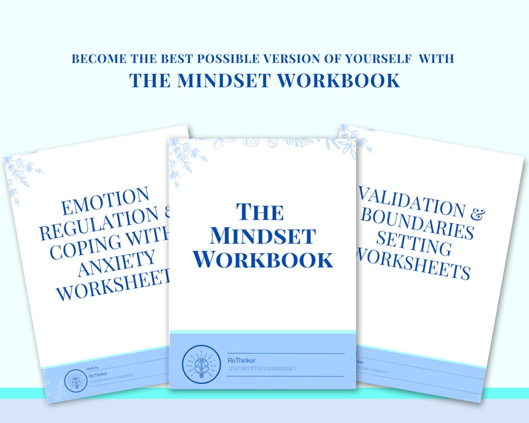 Growth Mindset Workbook, Mental Health Worksheets, Digital Download ...