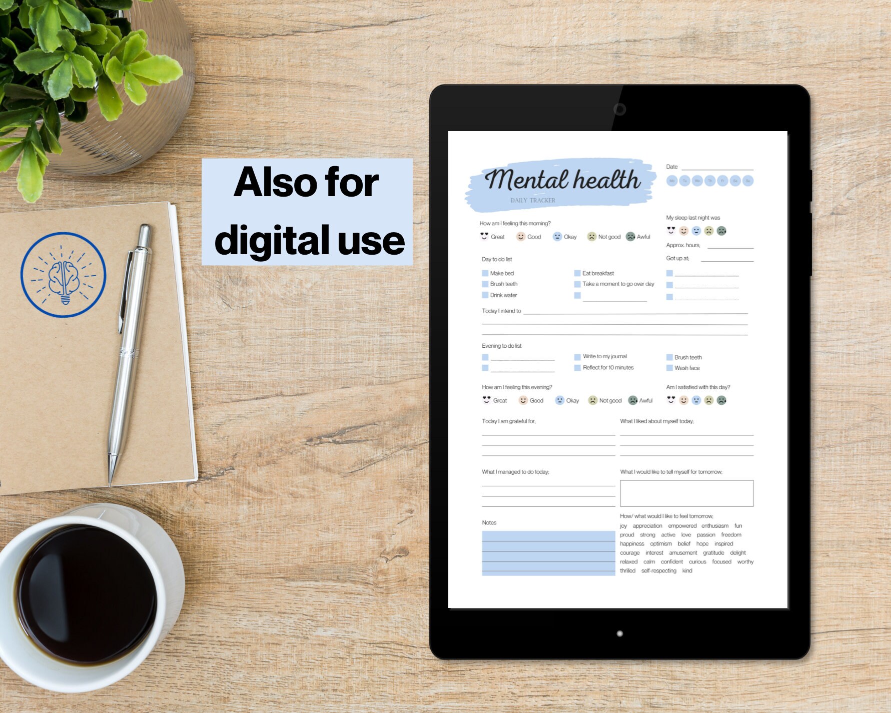 Daily Mental Health Tracker Printable Mental Health Tracker - Etsy