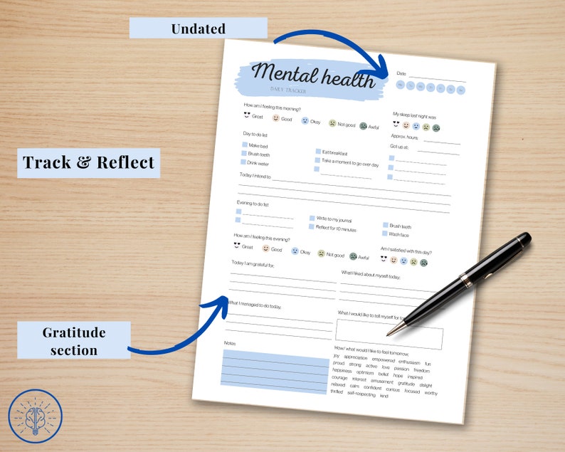 Daily Mental Health Tracker Printable Mental Health Tracker - Etsy