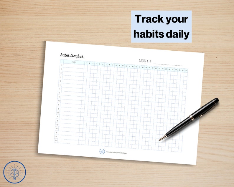 Monthly Habit Tracker Printable, Landscape Habit Tracker, Routine ...