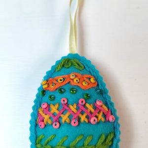 Hand Embroidered Easter Egg, Felt Easter Ornament, Easter Decoration, Felt Egg, Spring Decor ...