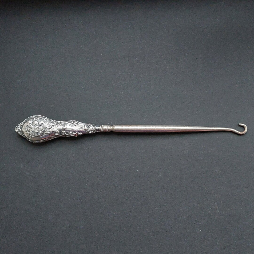 Antique Victorian-edwardian Button Hook With Sterling Silver Handle ...