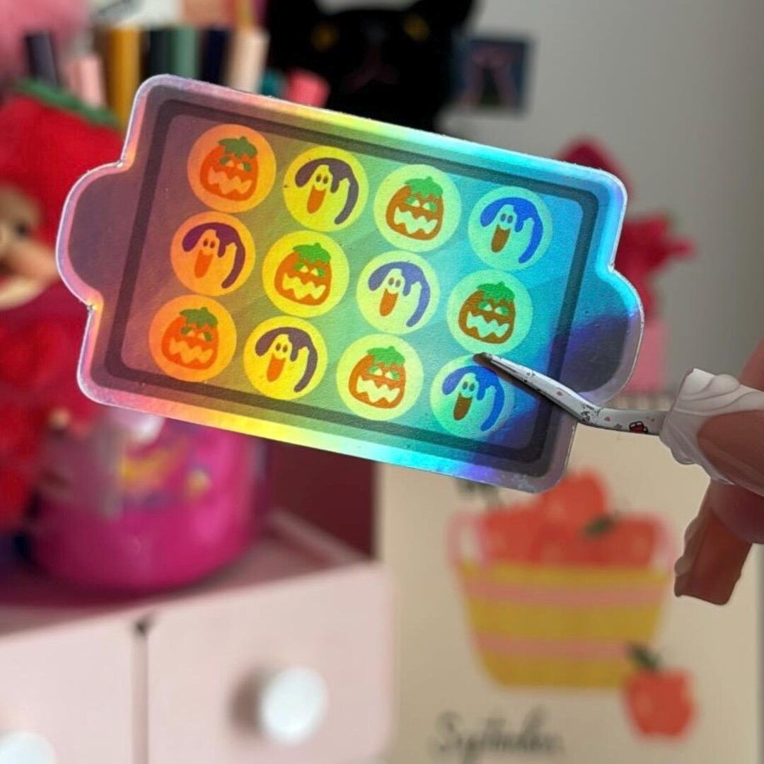 HALLOWEEN COOKIES STICKER Nostalgic, Cookies on Tray, Holographic ...