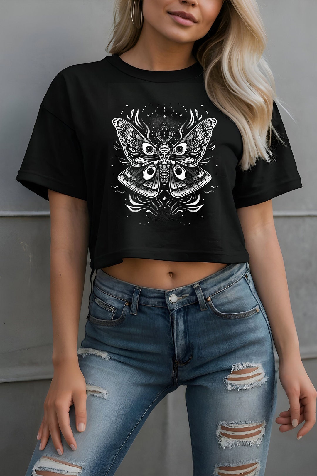 Moth to A Flame Crop Top, Alt Clothing, Goth Clothing, Dark Academia ...