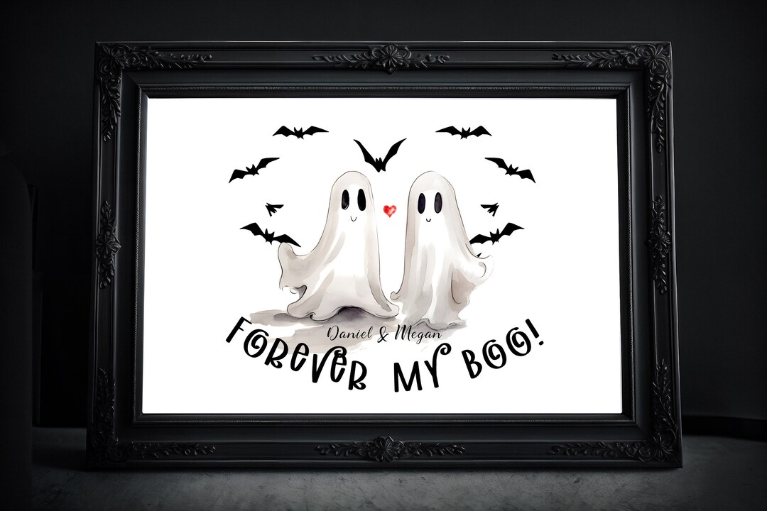 Forever My Boo, Ghost Couple Print, Halloween Decor, Valentine's Day ...
