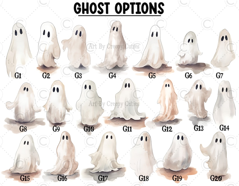 Personalized Ghost Family Print, Gothic Home Decor, Halloween Ghost ...