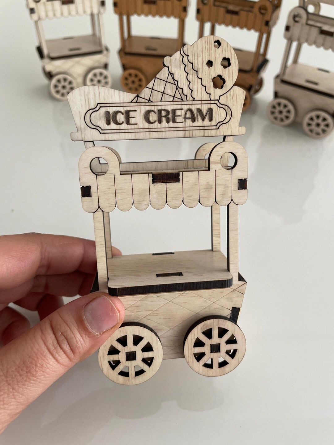 Handmade Laminated Wooden Ice Cream Cart , Mini Ice Cream Cart, Mini ...